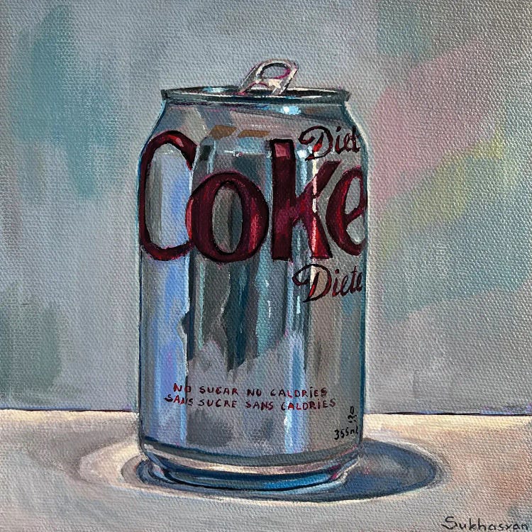 Still Life With Diet Coke Canva - Canvas Wall Art | Victoria Sukhasyan