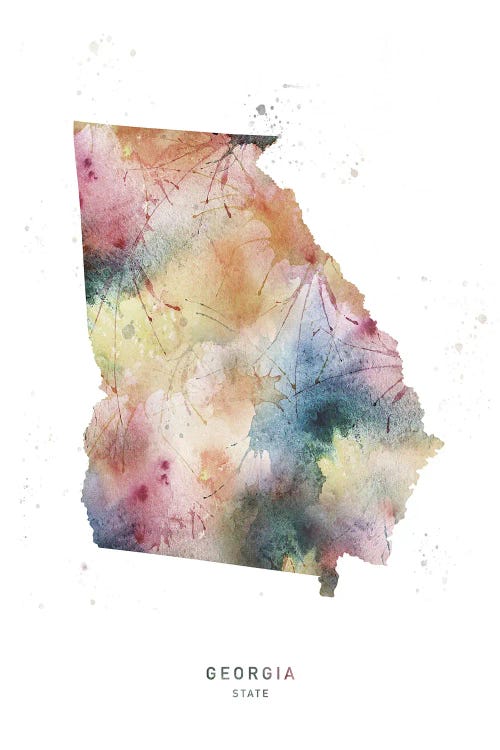 Connecticut State Watercolor Canva - Canvas Wall Art | WallDecorAddict