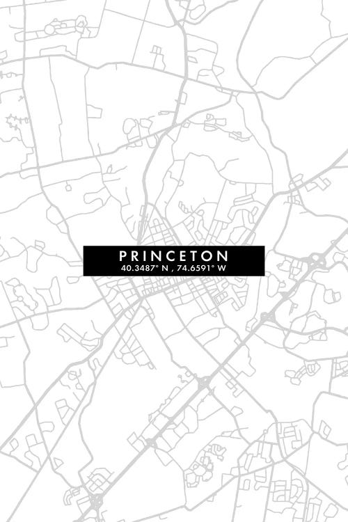 Princeton, New Jersey City Map Min - Canvas Wall Art | WallDecorAddict
