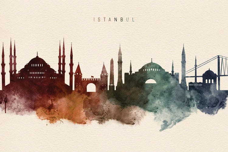 Istanbul Skyline Canvas Wall Art by WallDecorAddict | iCanvas