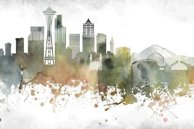 Seattle Abstract Canvas Wall Art by WallDecorAddict | iCanvas