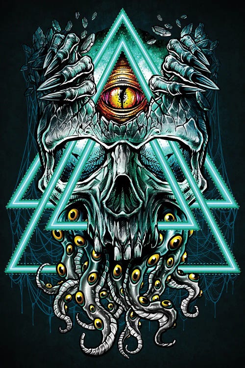 Third Eye Skull Canvas Wall Art by Winya Sangsorn | iCanvas