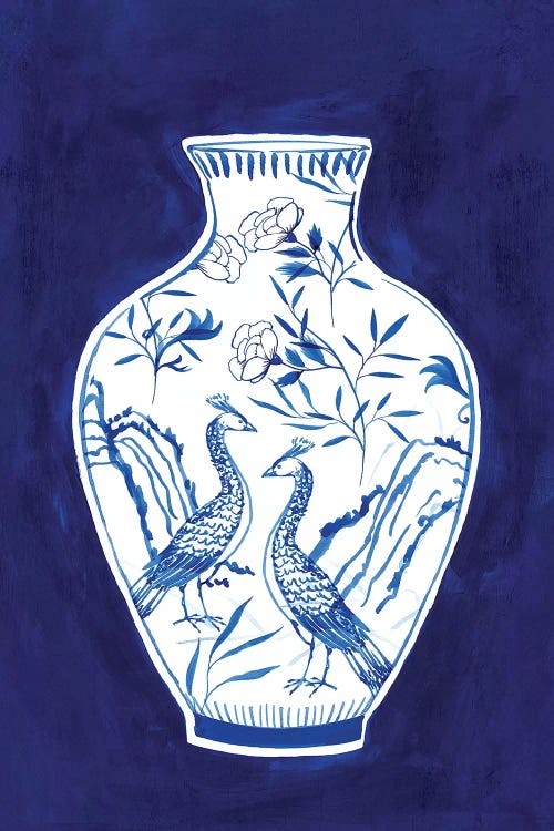 Indigo Porcelain Vase II Canvas Wall Art by Isabelle Z | iCanvas